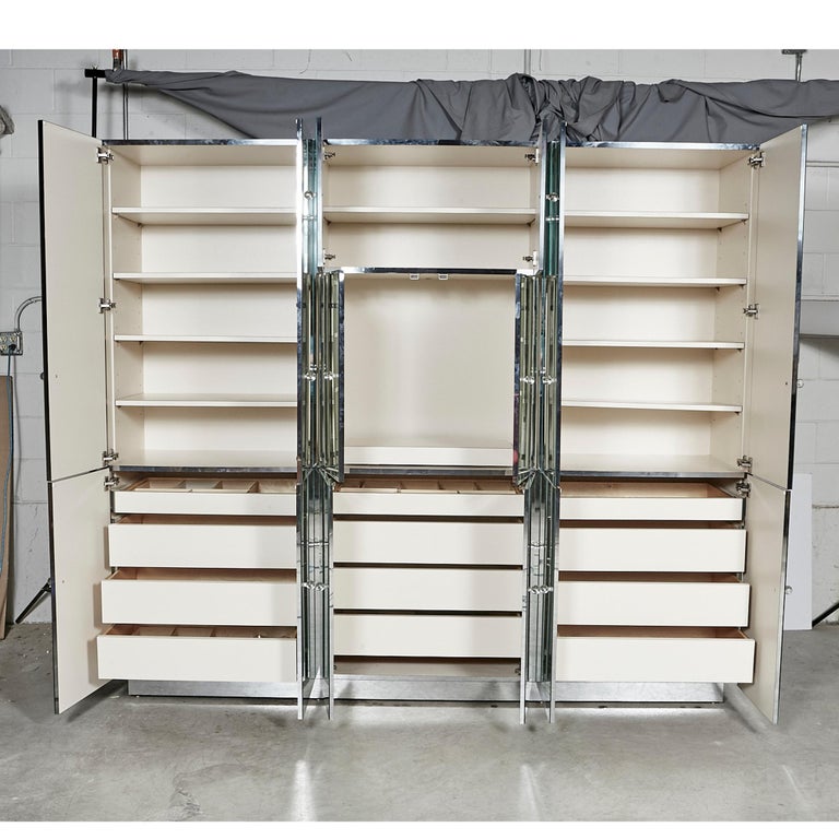 1970s Mirrored Storage Unit For Sale at 1stDibs