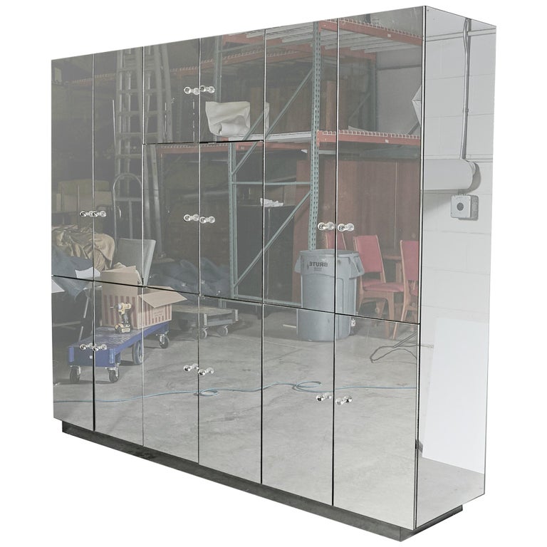 1970s Mirrored Storage Unit For Sale at 1stDibs