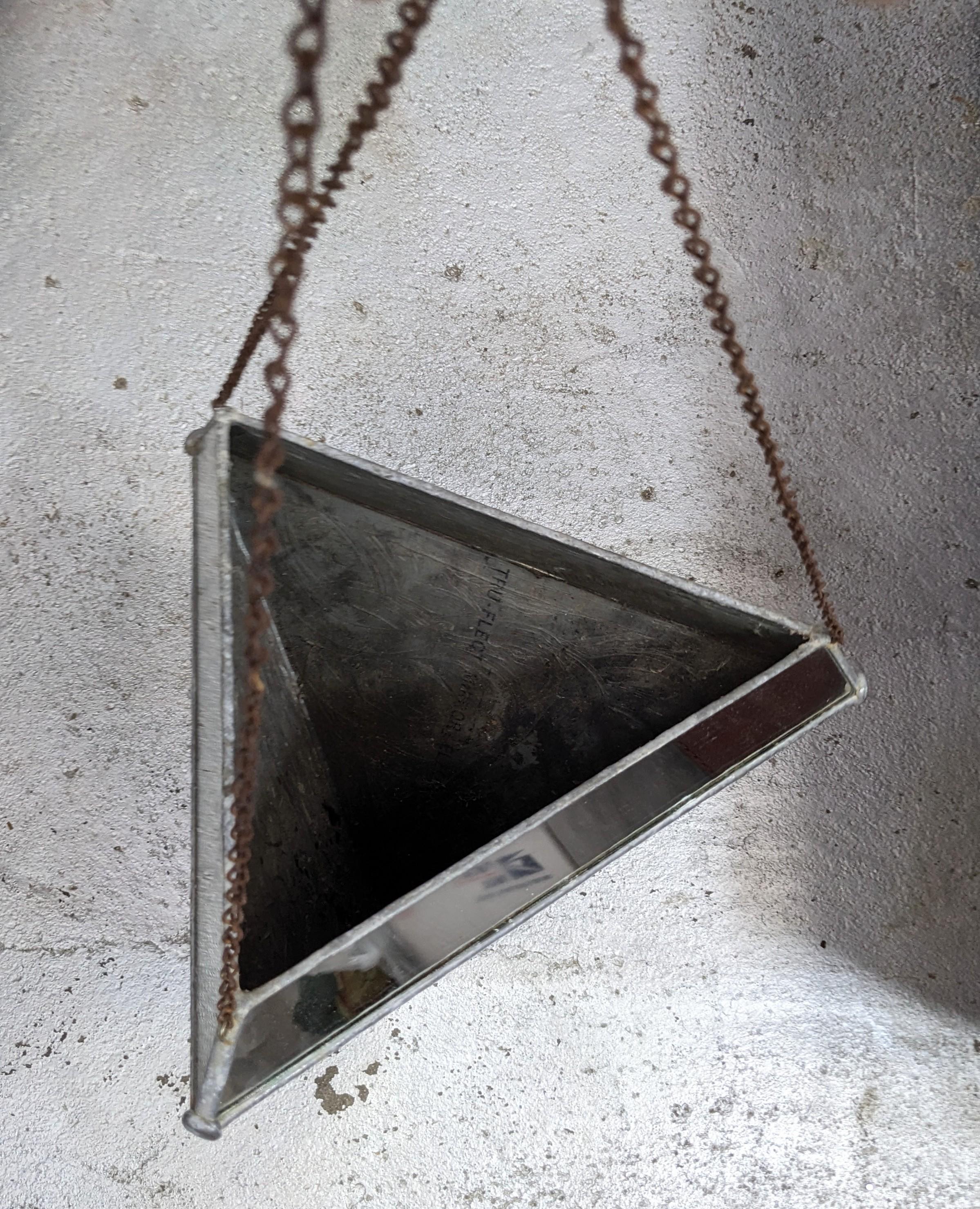 1970s Mirrored Triangular Hanging Planter For Sale at 1stDibs