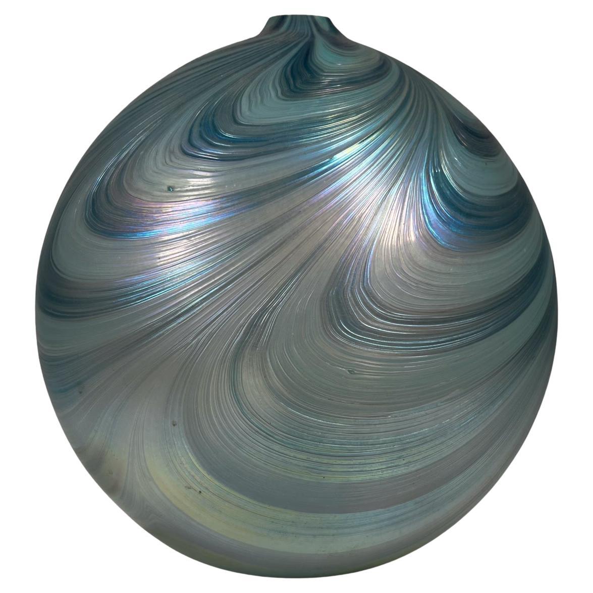 1970s Modern Art Psychedelic Swirled Glass Sphere For Sale at 1stDibs