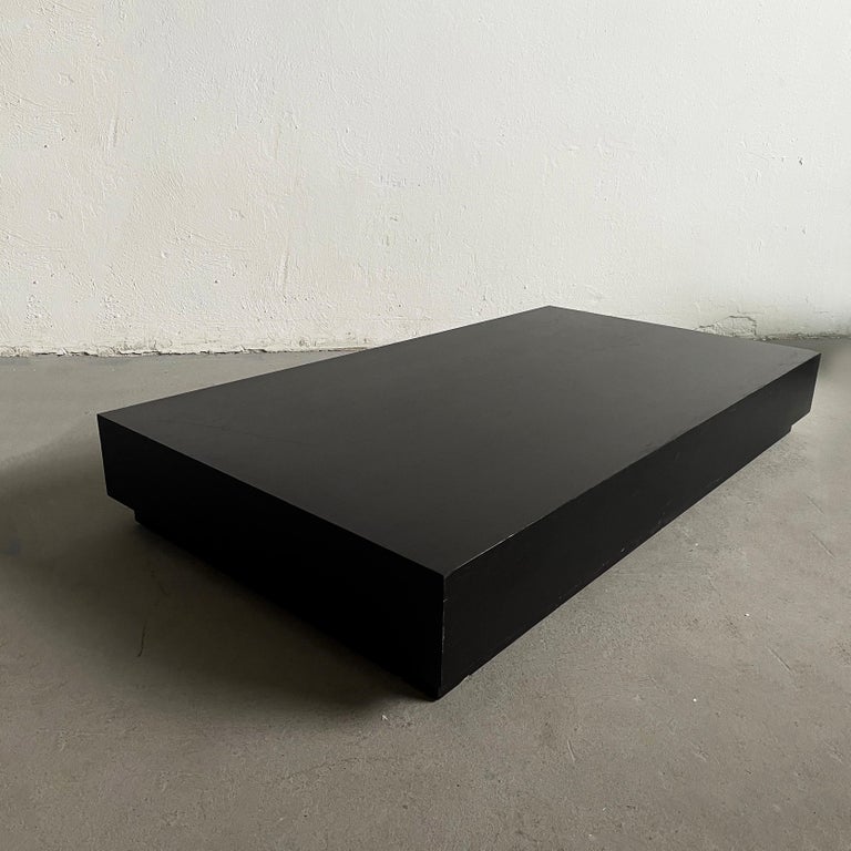 1970s Modern Brutalist Wooden Low Cocktail Table, Floating Platform ...