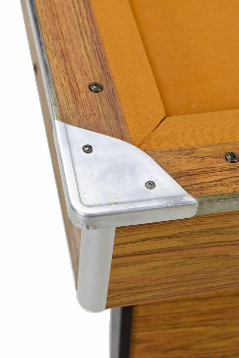 1970s Modern Bumper Pool Table Set with Original Mustard Yellow Felt at ...