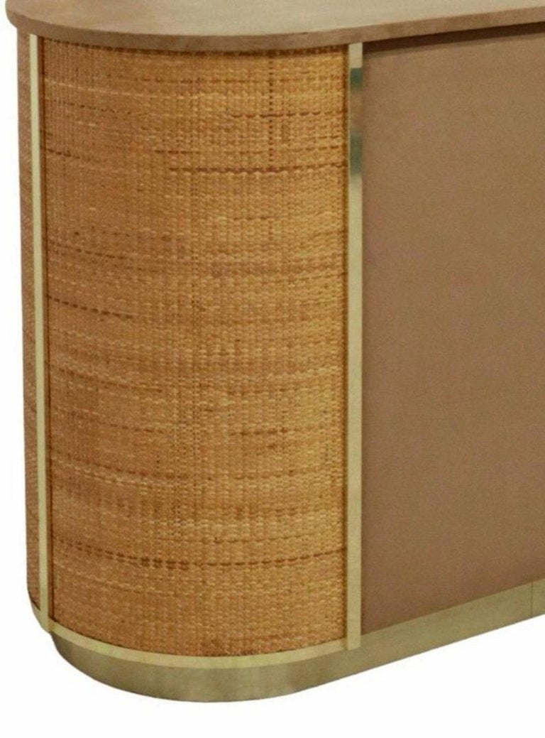 1970s Modern Console Vanity with Mirror For Sale at 1stDibs