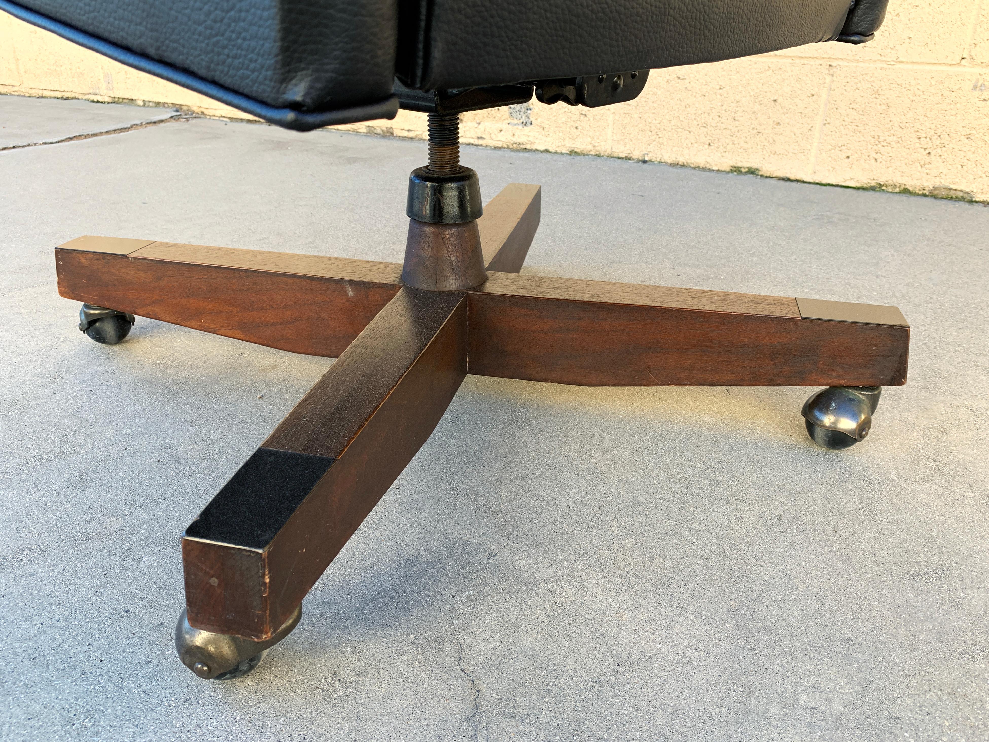 1970s Modern High Back Executive Chair, Refinished at 1stDibs | 1970s ...