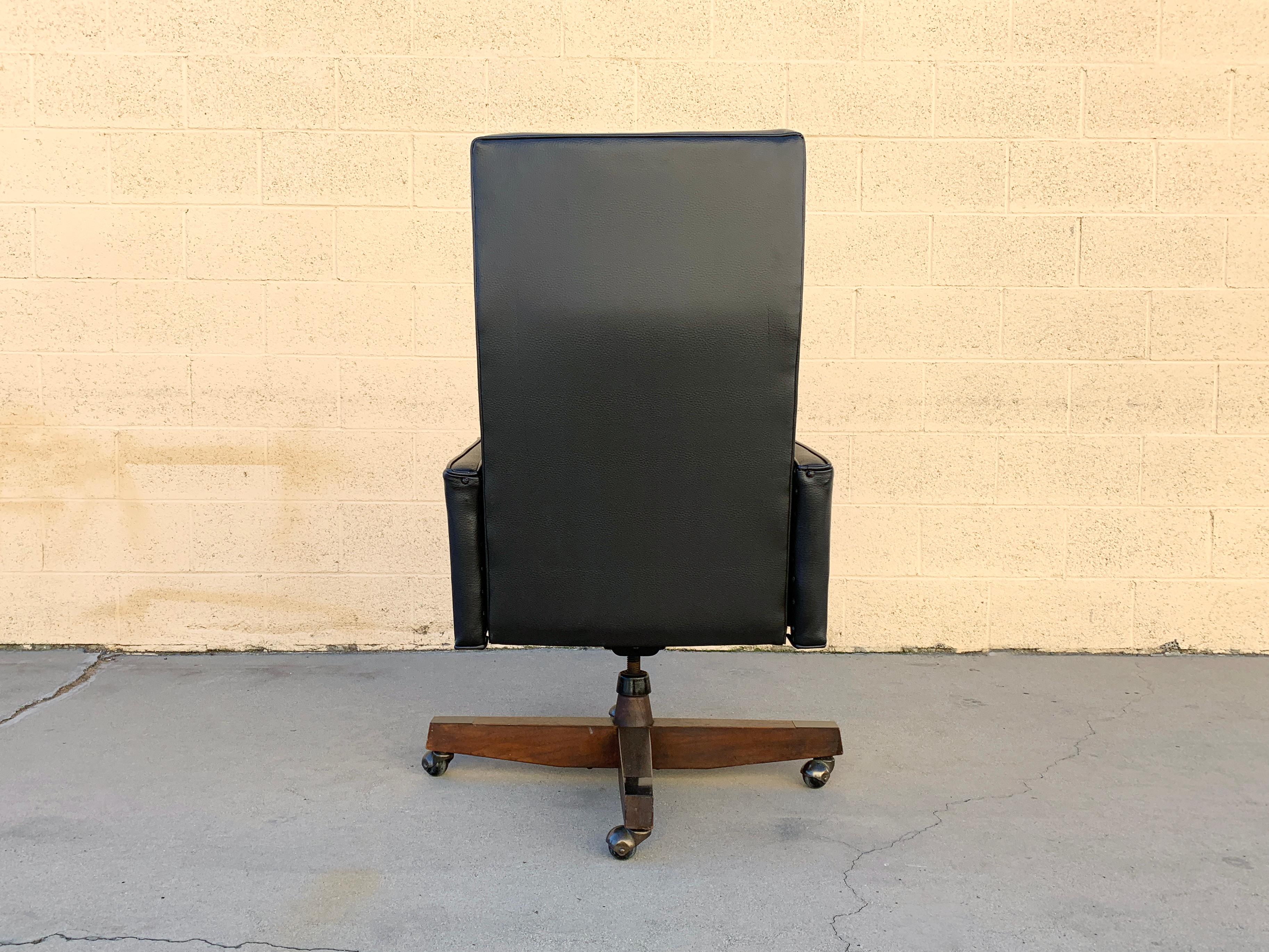 1970s Modern High Back Executive Chair, Refinished at 1stDibs | 1970s ...
