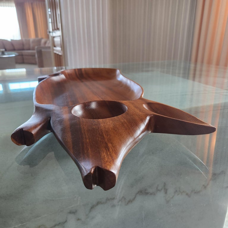 1970s Modern Pig Pupu Party Platter Serving Tray Wood Charcuterie Board ...