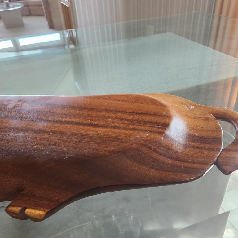 1970s Modern Pig Pupu Party Platter Serving Tray Wood Charcuterie Board ...