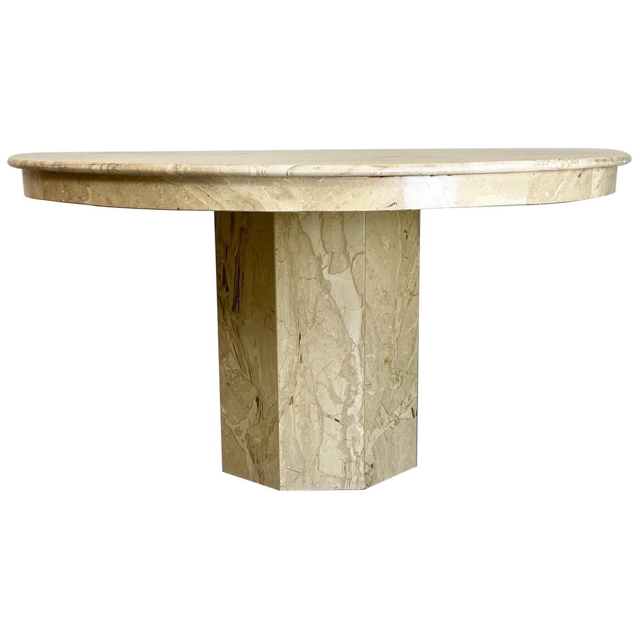 1970s Modern Round Marble Dining Table, Italy at 1stDibs