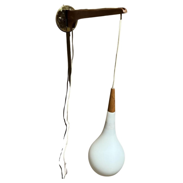 1970s Modern Wall Sconce Pendant Light Scandinavian Teakwood and ...