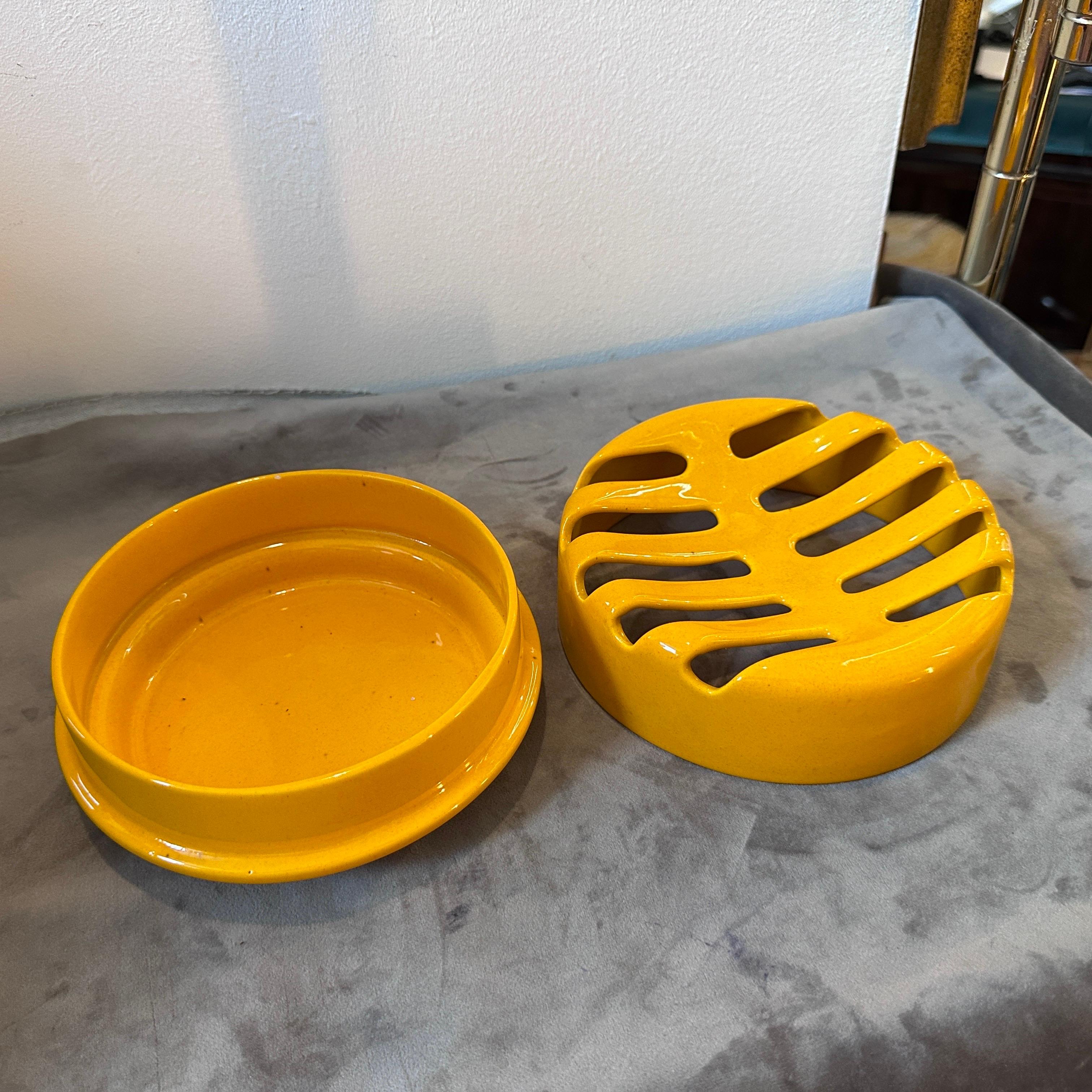 1970s Modern Yellow Ceramic Italian Ashtray by Liisi Beckmann for ...