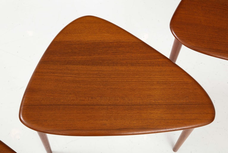 1970's Modernist "Guitar" Teak Nesting Tables by Moreddi at 1stDibs