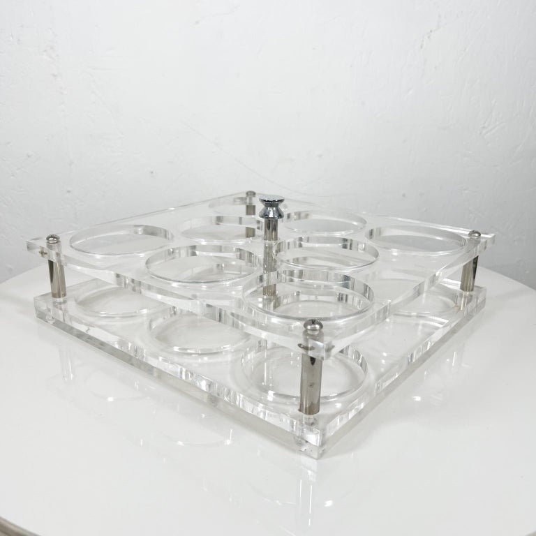 1970s Modernist Lucite Beverage Bar Drink Carrier Eight Glass Serving ...