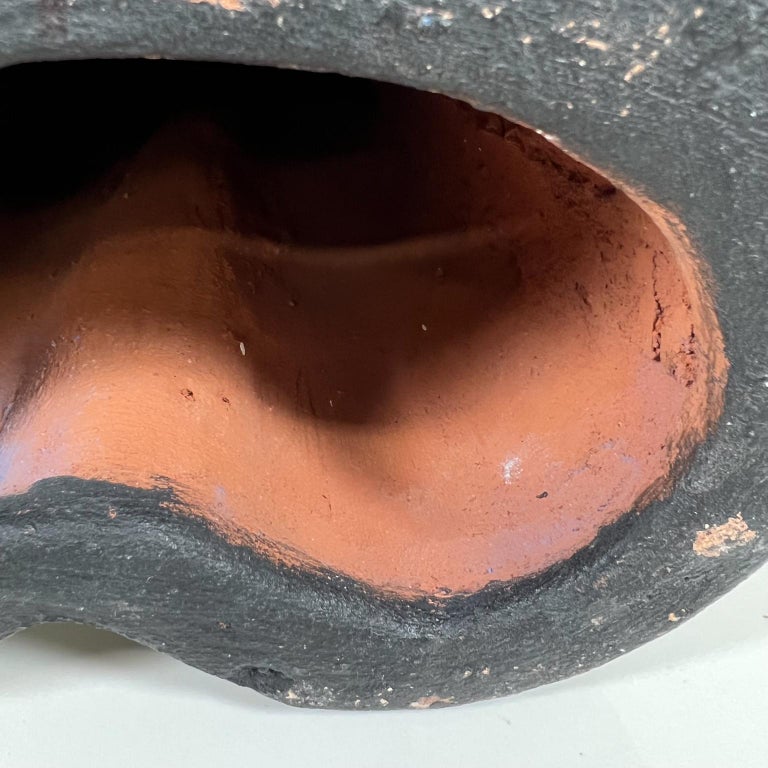 1970s Modernist Pottery Art Abstract 3-Head Sculpture Terracotta Bronze ...
