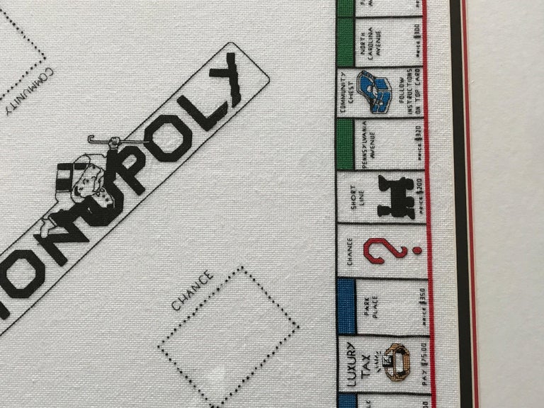 1970s 'Monopoly' Needlepoint Game Board, Framed at 1stDibs