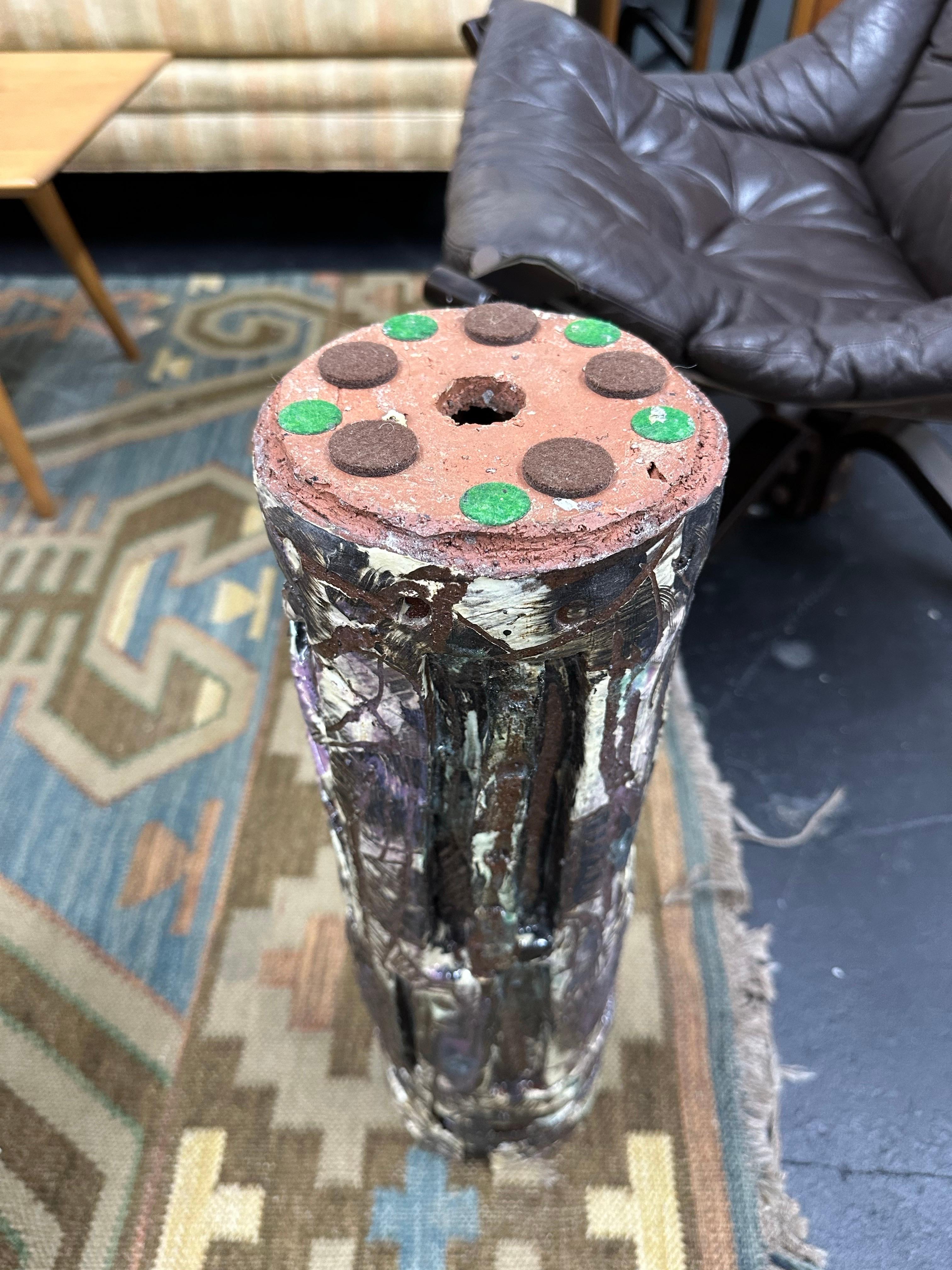 1970s Monumental Vintage Brutalist Studio Pottery Cylinder Vase For ...