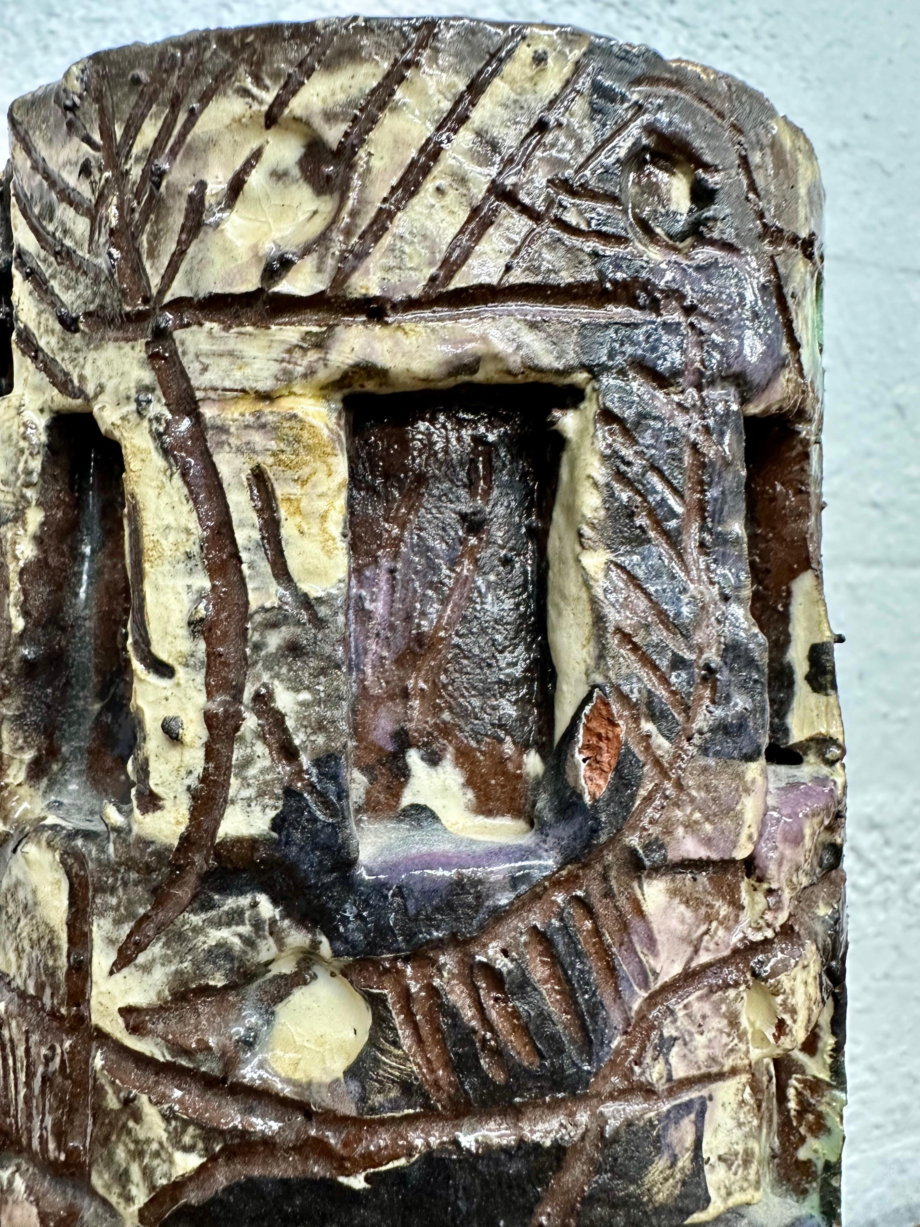 1970s Monumental Vintage Brutalist Studio Pottery Cylinder Vase For ...