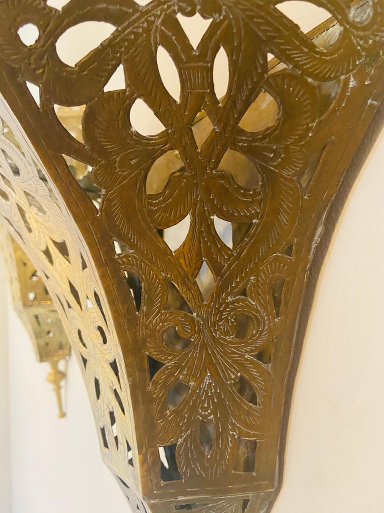 1970s Moroccan Brass Triangle Wall Sconce, a Pair at 1stDibs | triangle ...