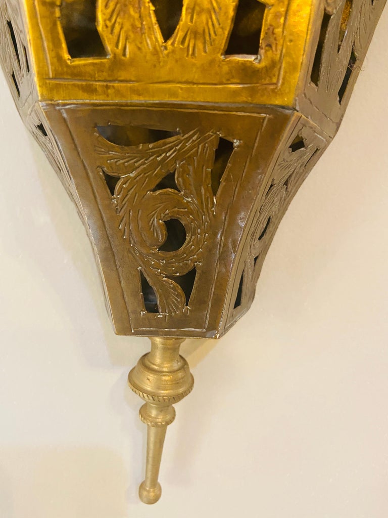 1970s Moroccan Brass Triangle Wall Sconce, a Pair at 1stDibs | triangle ...