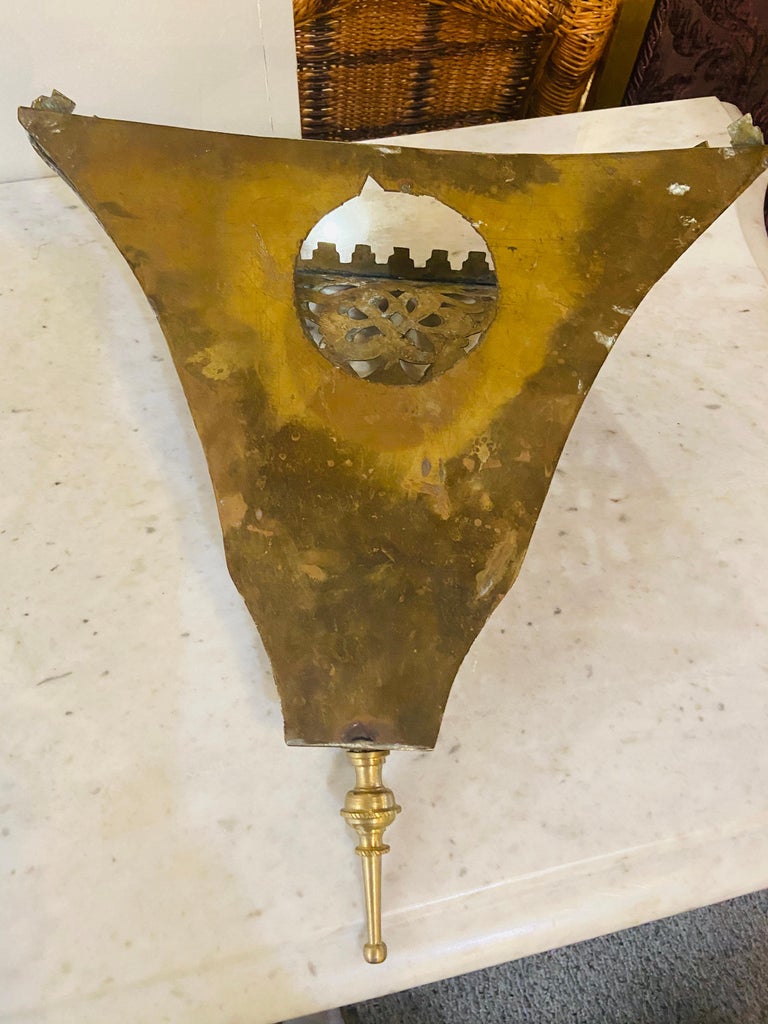 1970s Moroccan Brass Triangle Wall Sconce, a Pair at 1stDibs | triangle ...