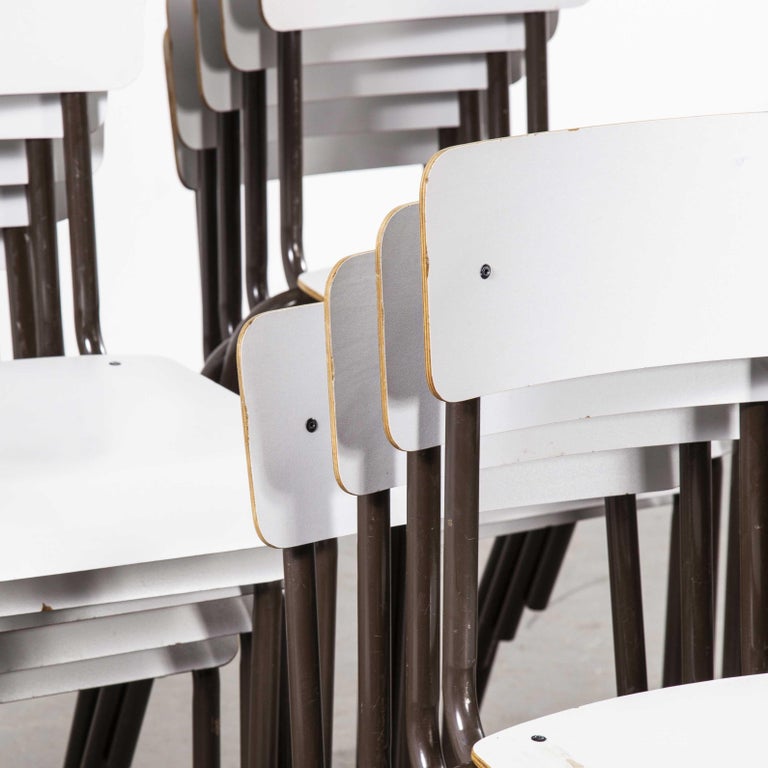 1970s Mullca White Stacking Dining Chairs, Various Quantities Available ...