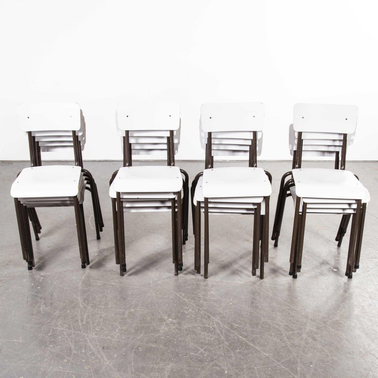 1970s Mullca White Stacking Dining Chairs, Various Quantities Available ...
