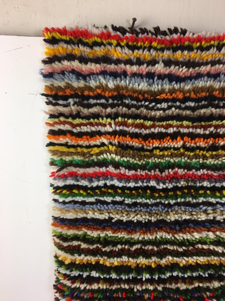 1970s Multicolored Hook Rug at 1stDibs