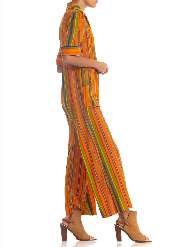 1970S Multicolor Poly/Cotton Terry Cloth Jumpsuit at 1stDibs