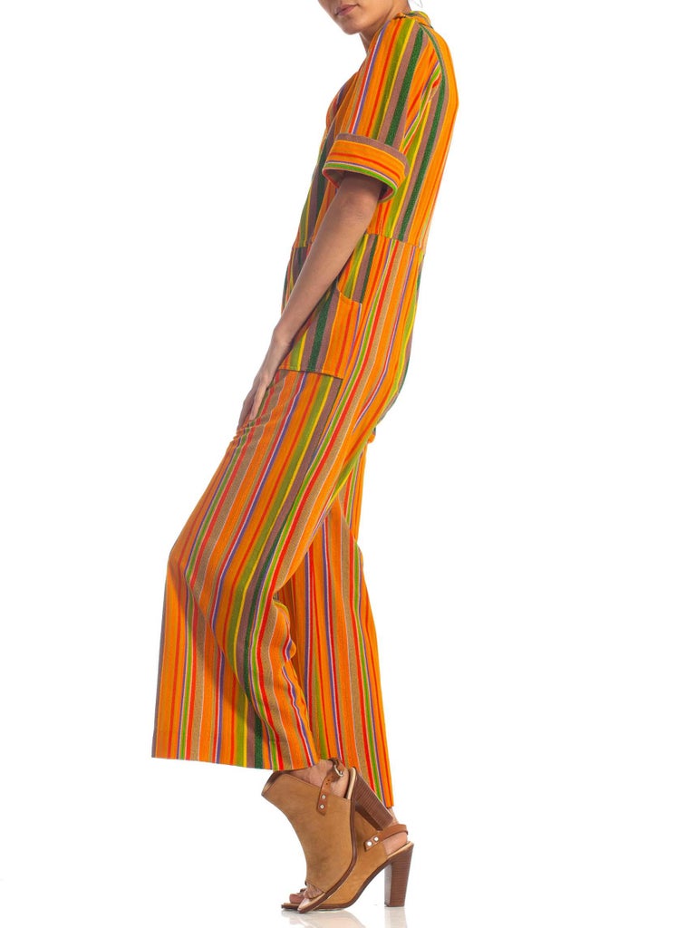 1970S Multicolor Poly/Cotton Terry Cloth Jumpsuit at 1stDibs