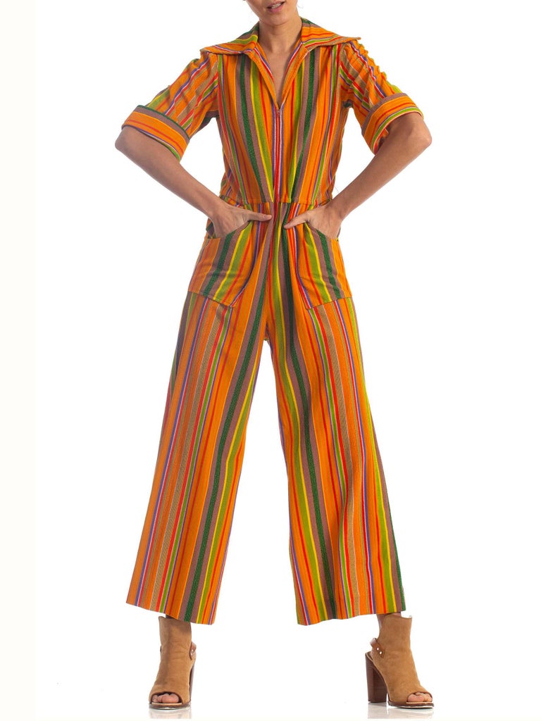 1970S Multicolor Poly/Cotton Terry Cloth Jumpsuit at 1stDibs