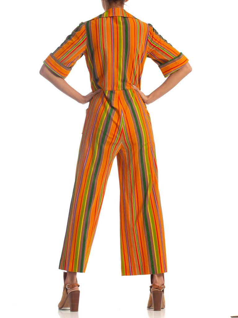1970S Multicolor Poly/Cotton Terry Cloth Jumpsuit at 1stDibs