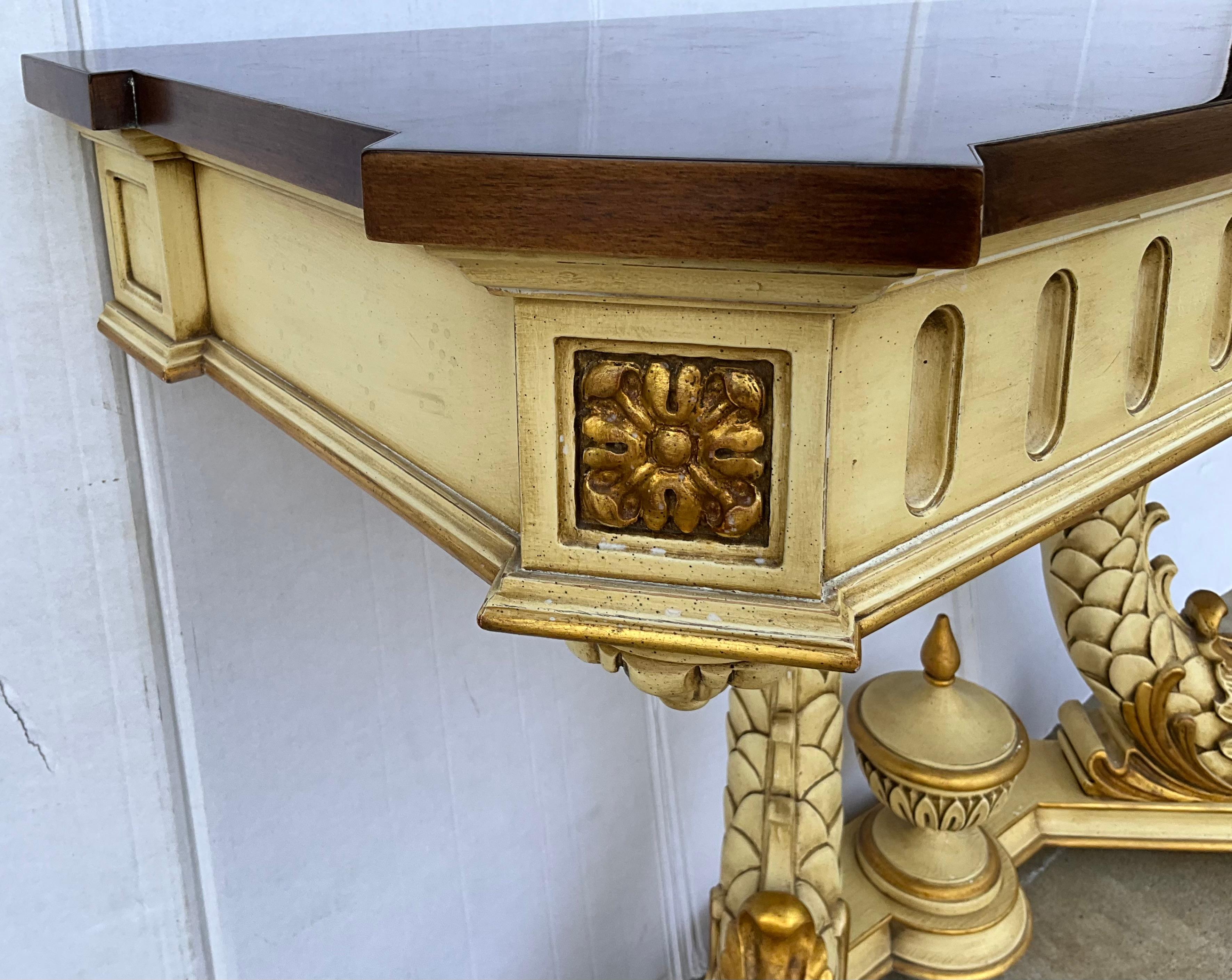 1970s Neo-Classical Style Carved Giltwood Console Tables With Dolphins ...