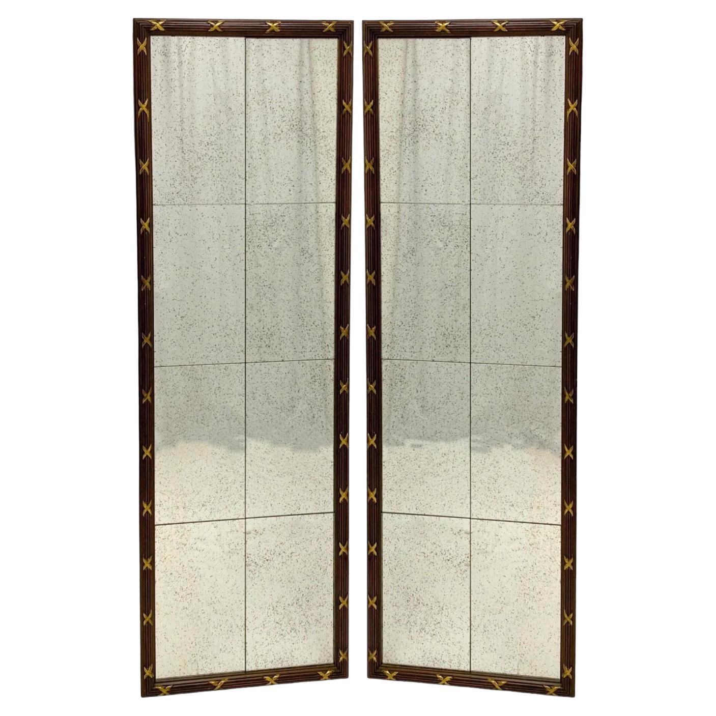 1970s Neo-Classical Style Carved Mahogany And Gilt Mirrors - Pair For ...