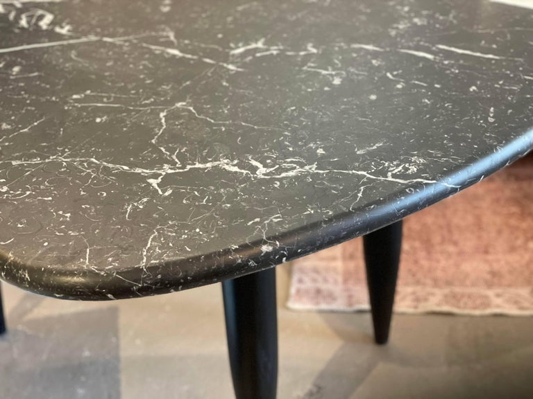 1970s Nero Marquina Biomorphic Dining Table For Sale at 1stDibs