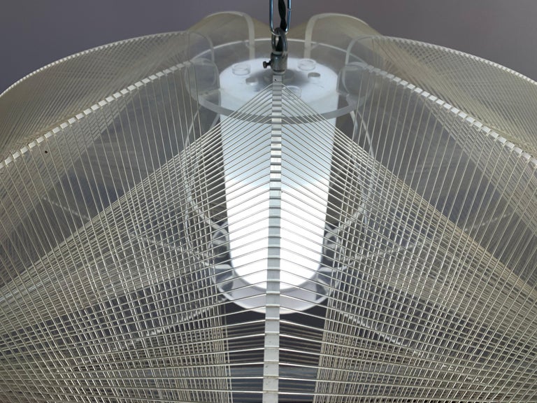 1970s Nylon and Perspex Ceiling Hanging Light Lamp by Paul Secon for ...