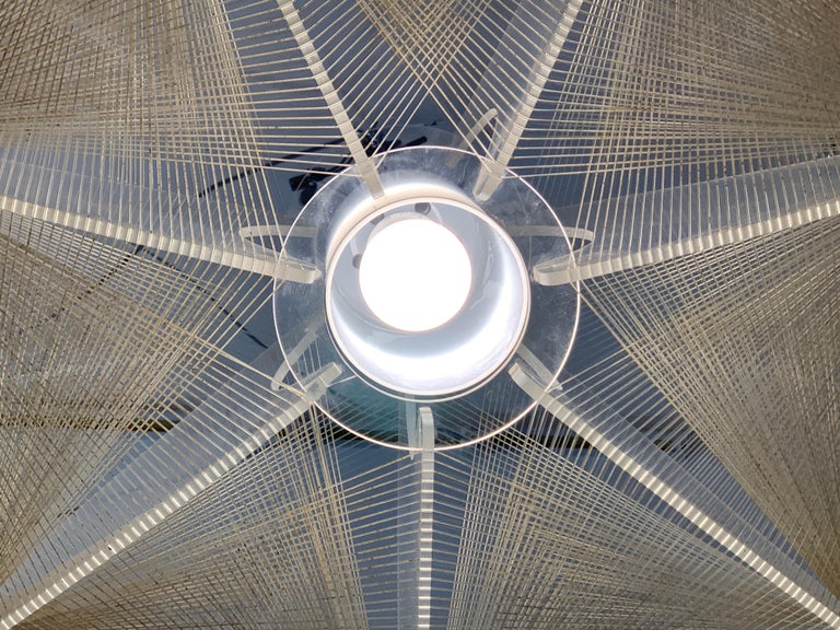1970s Nylon and Perspex Ceiling Hanging Light Lamp by Paul Secon for ...