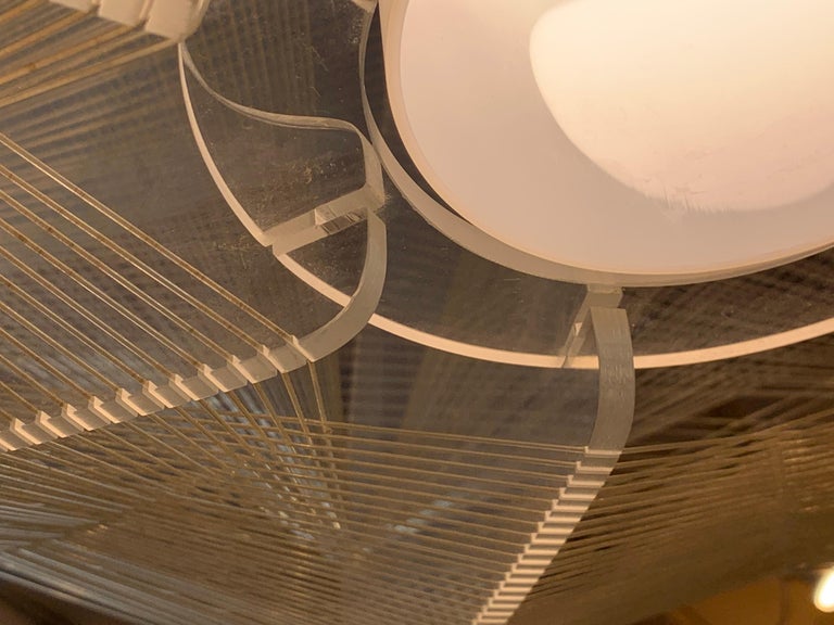 1970s Nylon and Perspex Ceiling Hanging Light Lamp by Paul Secon for ...