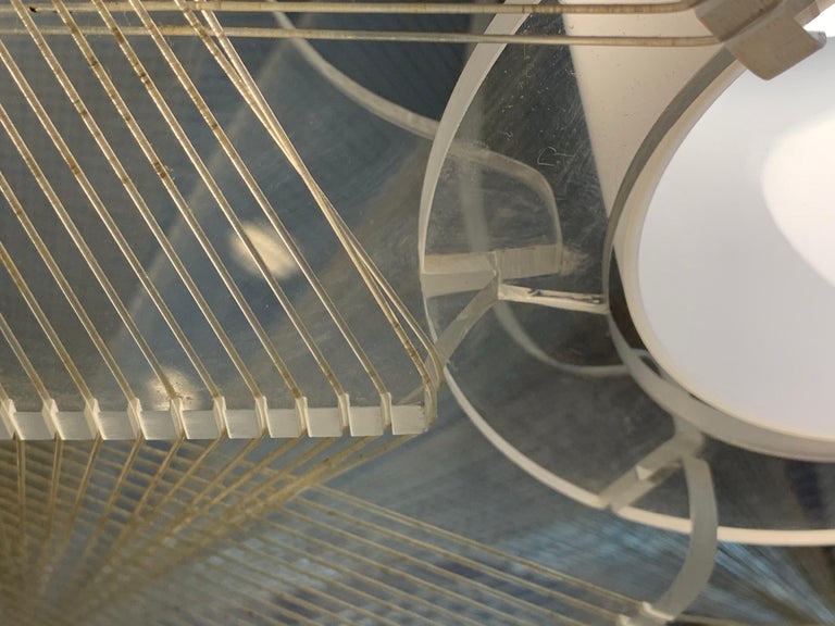1970s Nylon and Perspex Ceiling Hanging Light Lamp by Paul Secon for ...