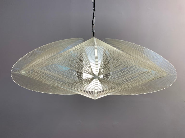1970s Nylon and Perspex Ceiling Hanging Light Lamp by Paul Secon for ...