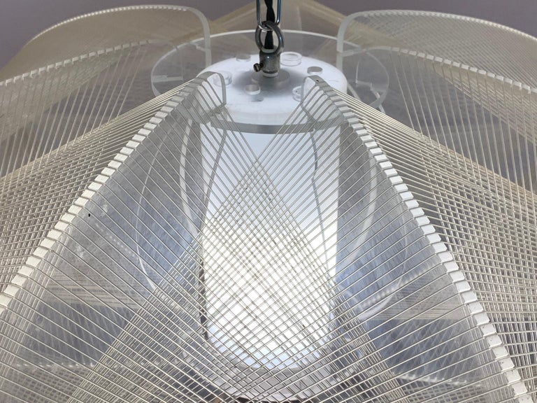 1970s Nylon and Perspex Ceiling Hanging Light Lamp by Paul Secon for ...