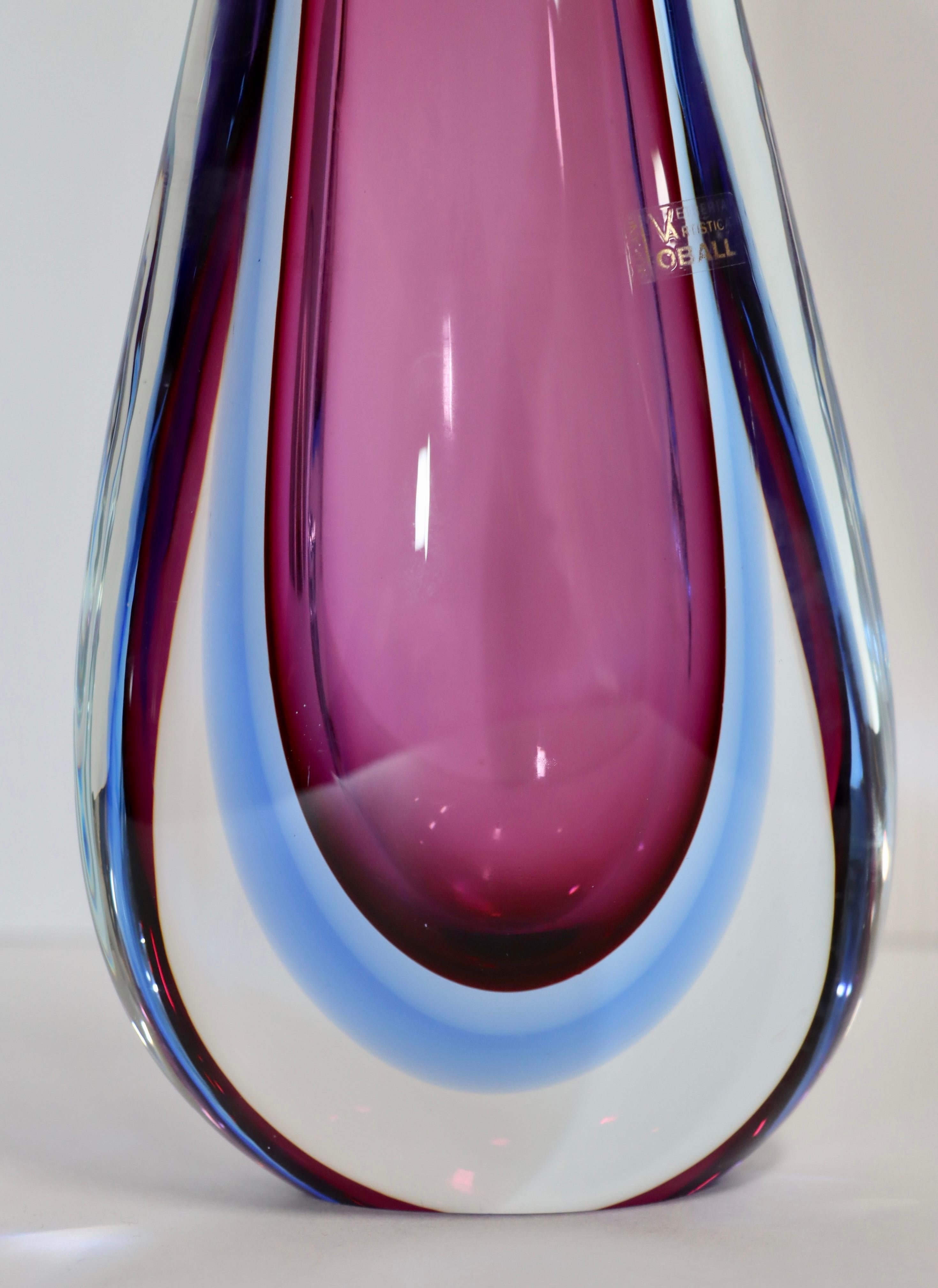 1970's Oball Murano Teardrop Vase For Sale at 1stDibs