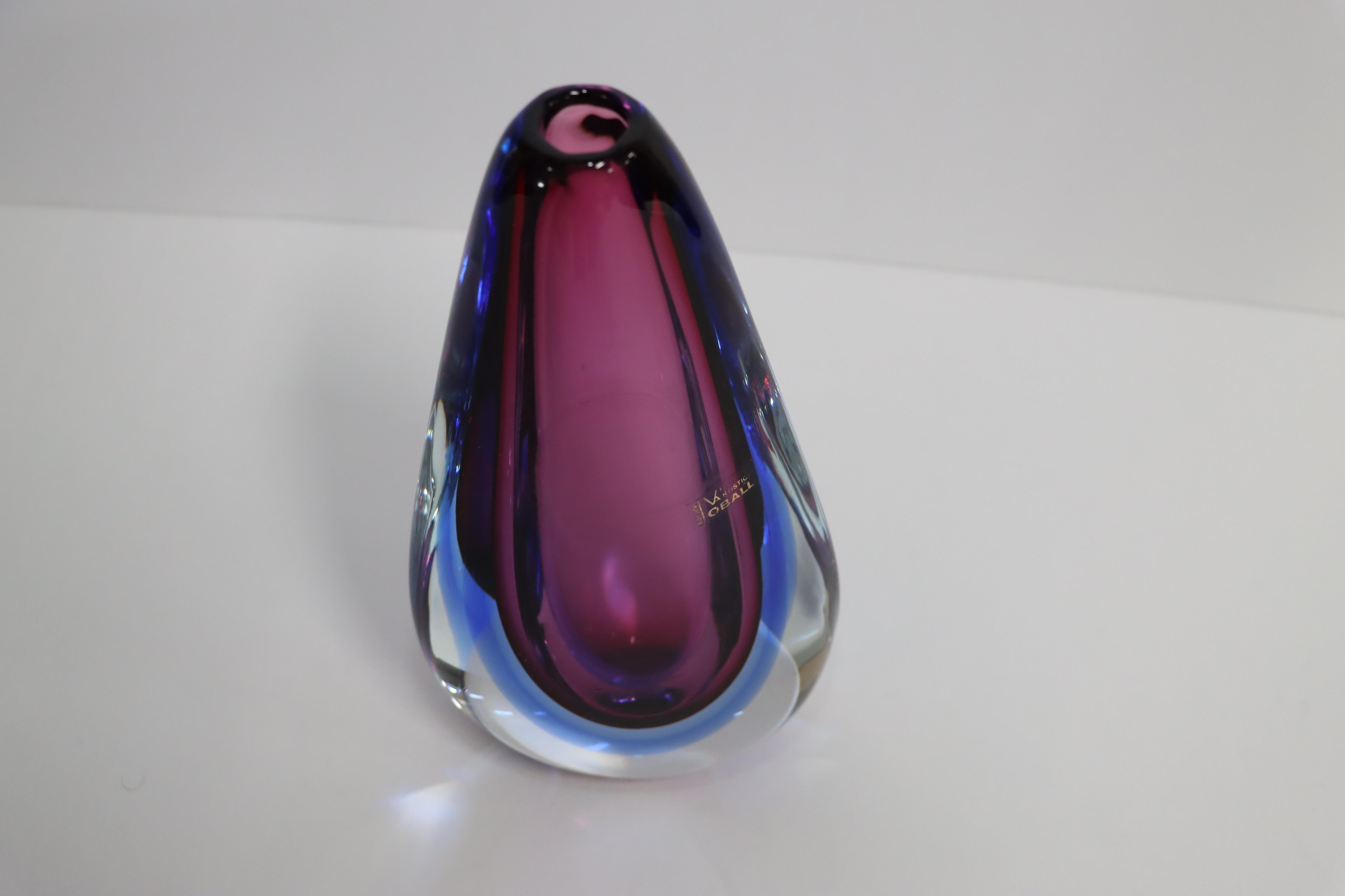 1970's Oball Murano Teardrop Vase For Sale at 1stDibs