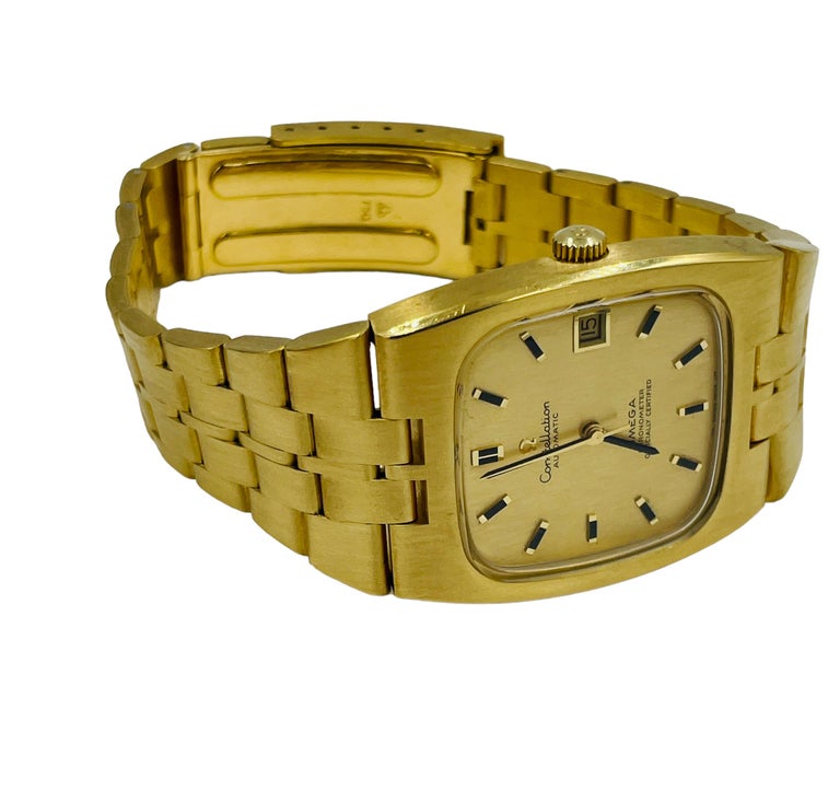 1970s Omega Constellation 18k Yellow Gold Wristwatch For Sale at 1stDibs