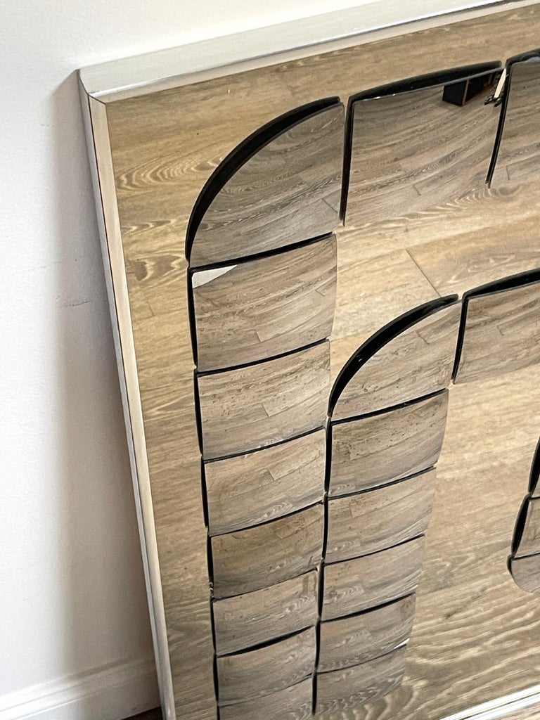 1970s Optical Art Bronzed Mirror Wall Sculpture by Hal Bienenfeld For ...
