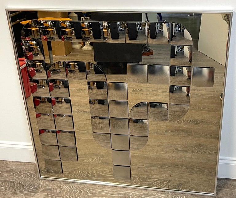 1970s Optical Art Bronzed Mirror Wall Sculpture by Hal Bienenfeld For ...