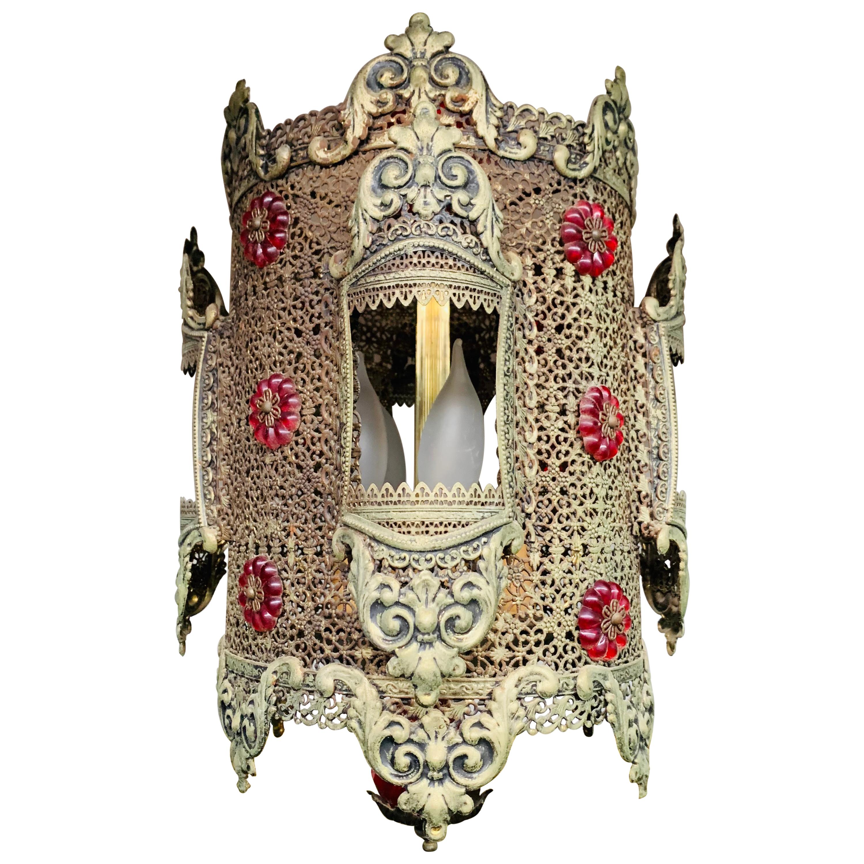 British Colonial Style Glass Lantern or Pendant For Sale at 1stDibs