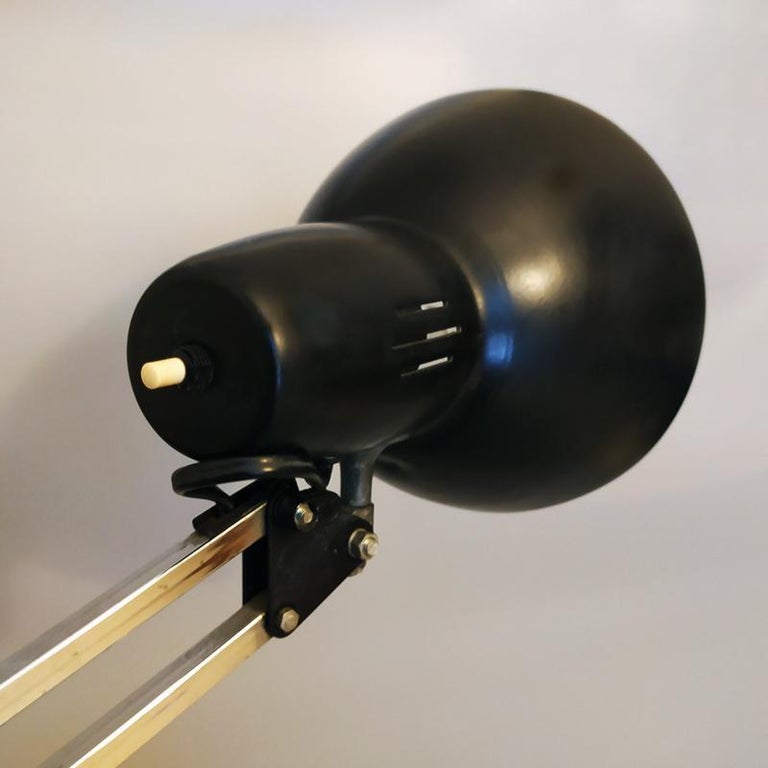 1970s Original Black Gorgeous Architect Table Lamp by Arteluce. Made in ...