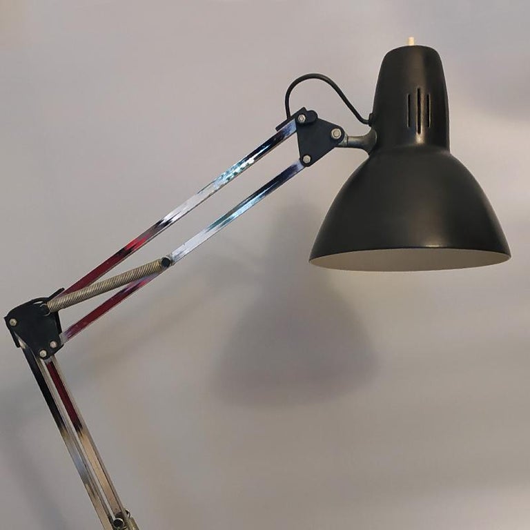 1970s Original Black Gorgeous Architect Table Lamp by Arteluce. Made in ...