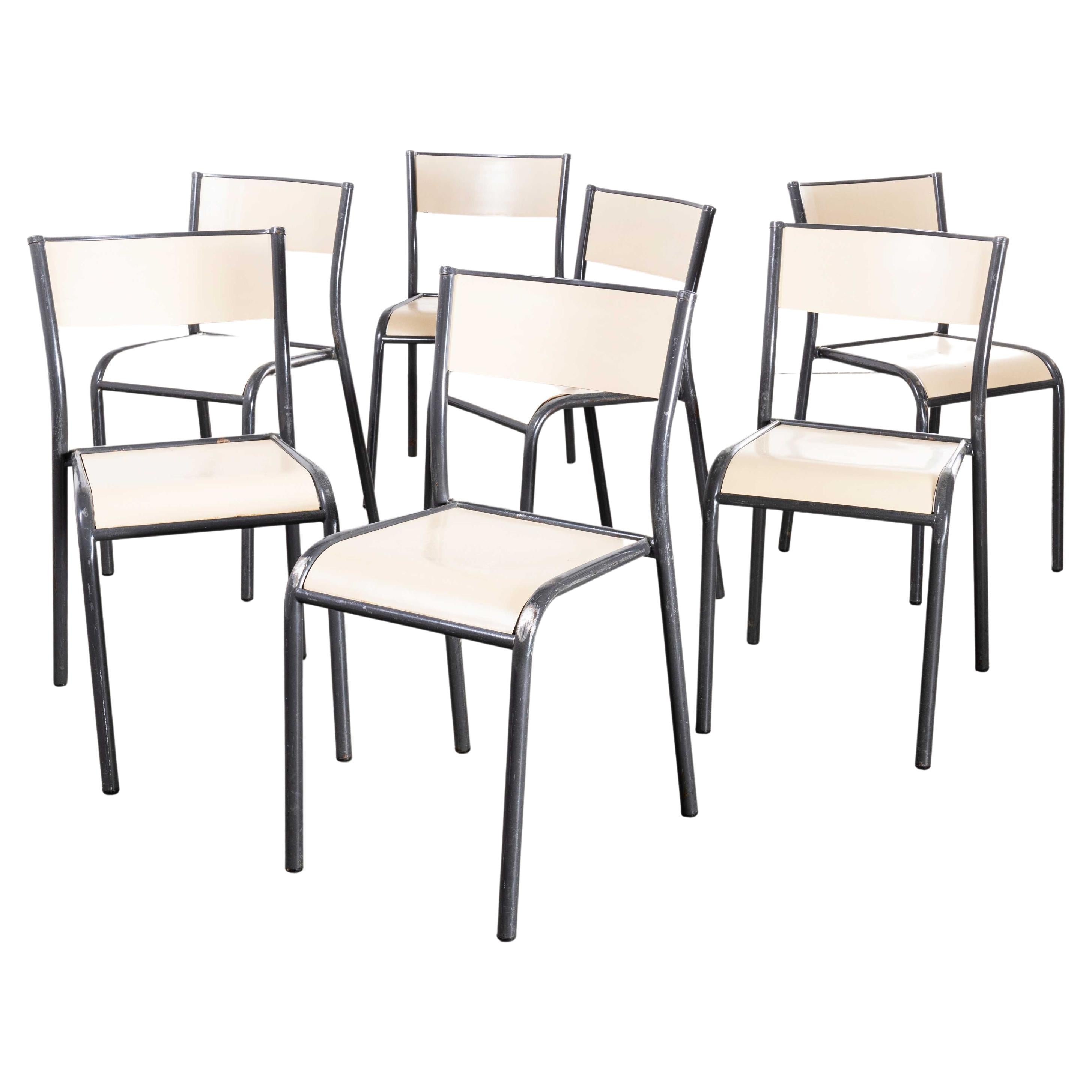 1950s Original Belgian Semal Stacking Metal Frame Dining, Set of Seven ...