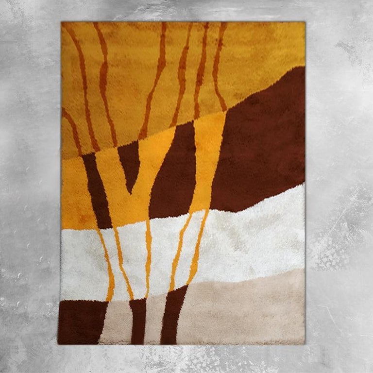 1970s Original Stunnig Space Age Rug in Wool, Made in Italy For Sale at ...
