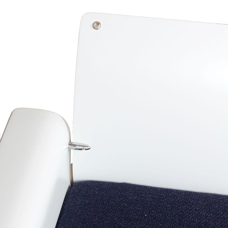 1970s Pair of Armchairs, Lacquered Wood, Blue Loop Pile Fabric, Italy ...